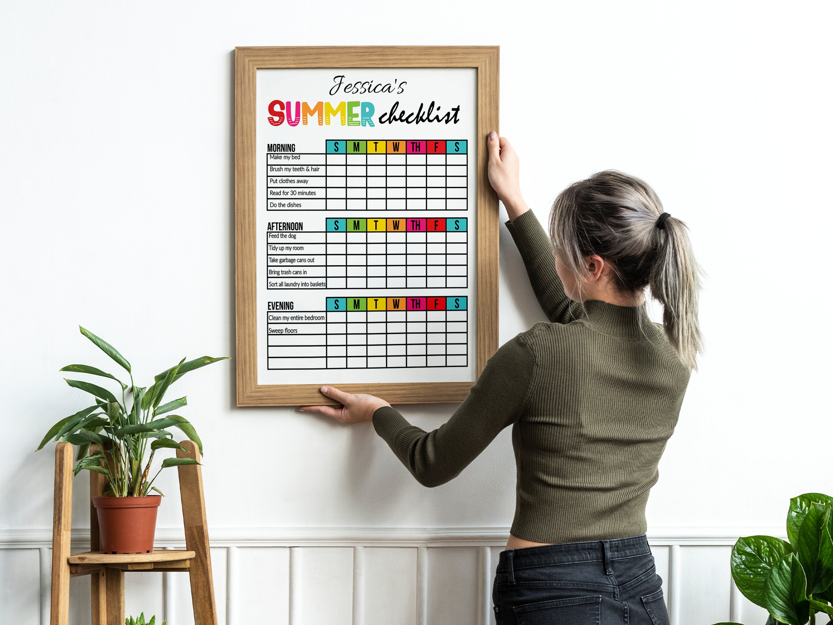 Editable Summer Daily Checklist for Kids, Daily Summer Routine, Kids ...