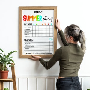 Editable Chore Chart for Kids, Summer Chore Chart, Kids Chores Chart ...