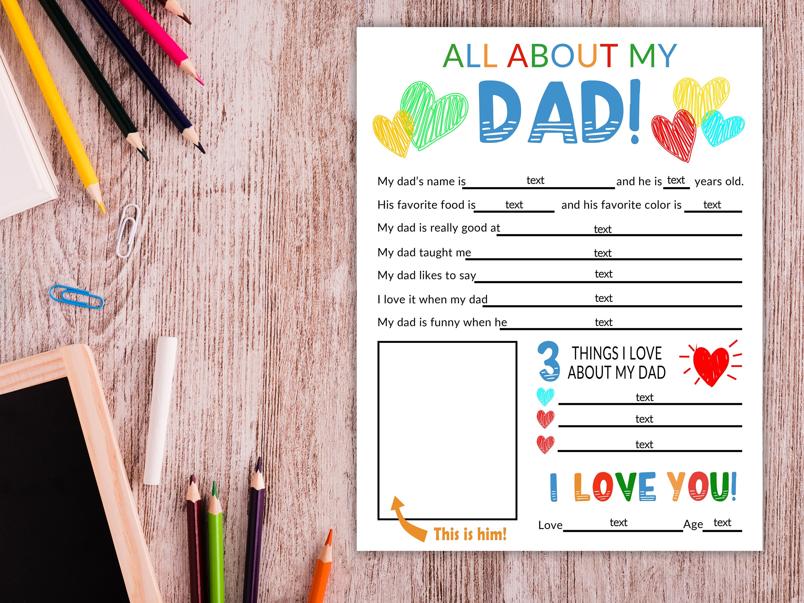 All About My Dad Printable, Fathers Day Gift From Kids Interview, Dad ...