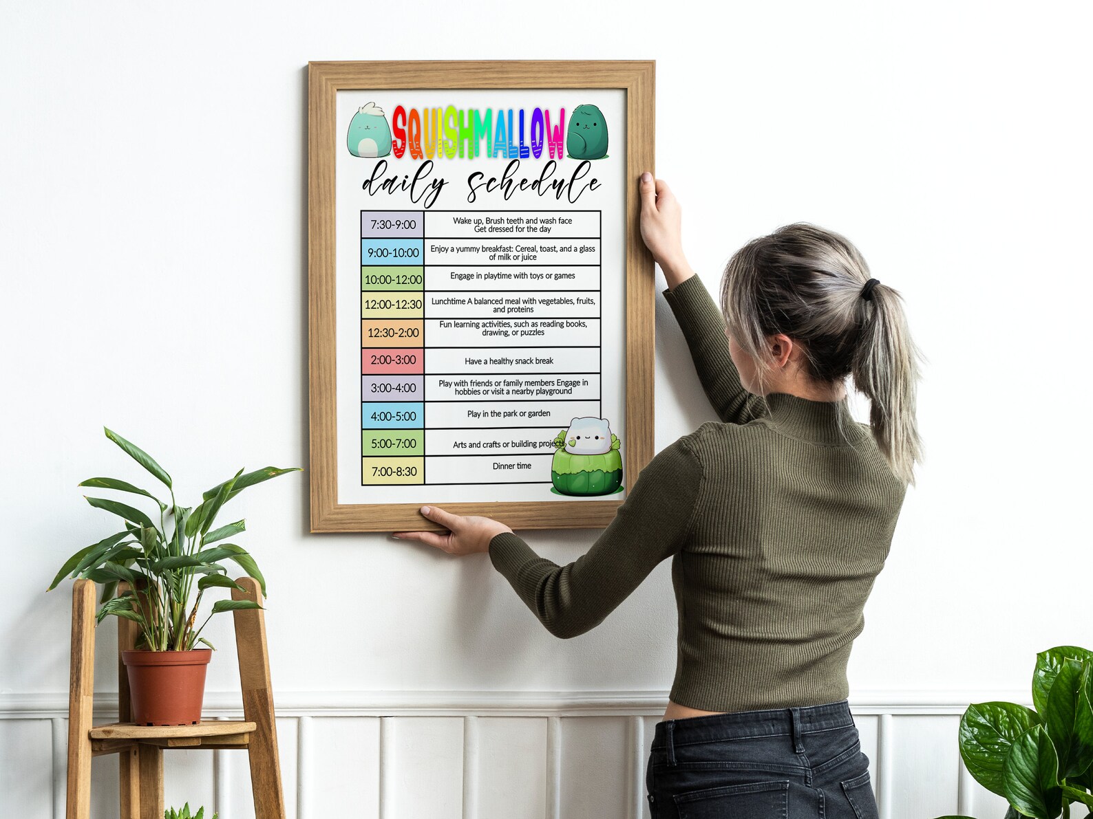 Editable Kids Daily Schedule Template, Squishmallow Schedule Printable ...