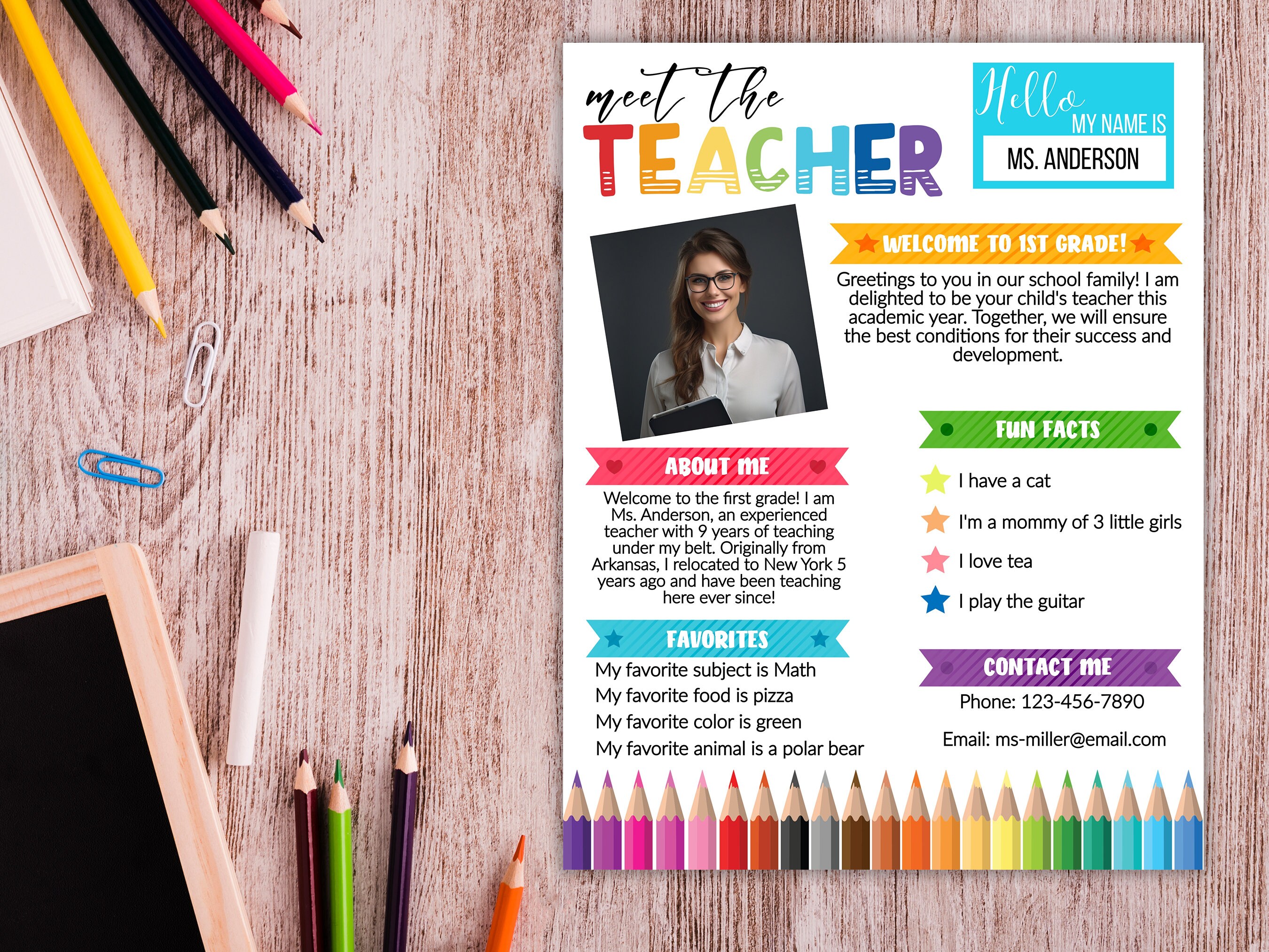 Rainbow Meet the Teacher Template Editable Teacher Printable - Etsy