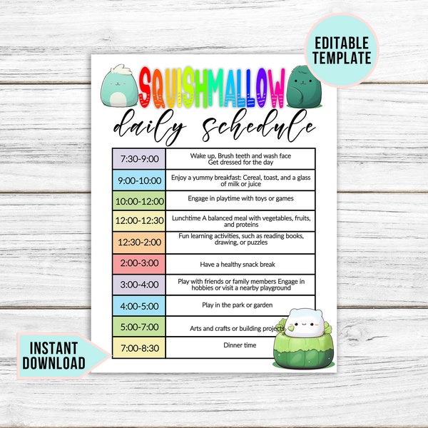 Squishmallows Chart - Etsy