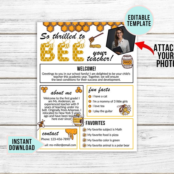 Meet the Teacher Template - Etsy