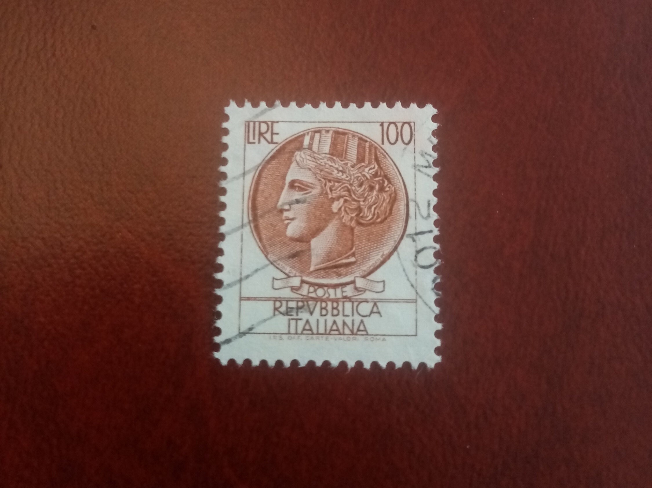 Repvbblica Italiana 100lire; Brown Stamp - Etsy
