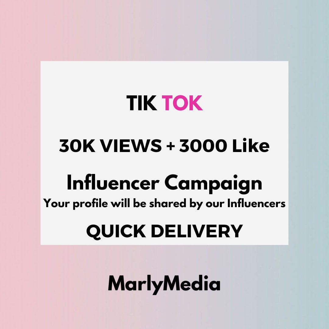 Tik-tok 30K Views 3K Likes Marketing Campaign - Etsy