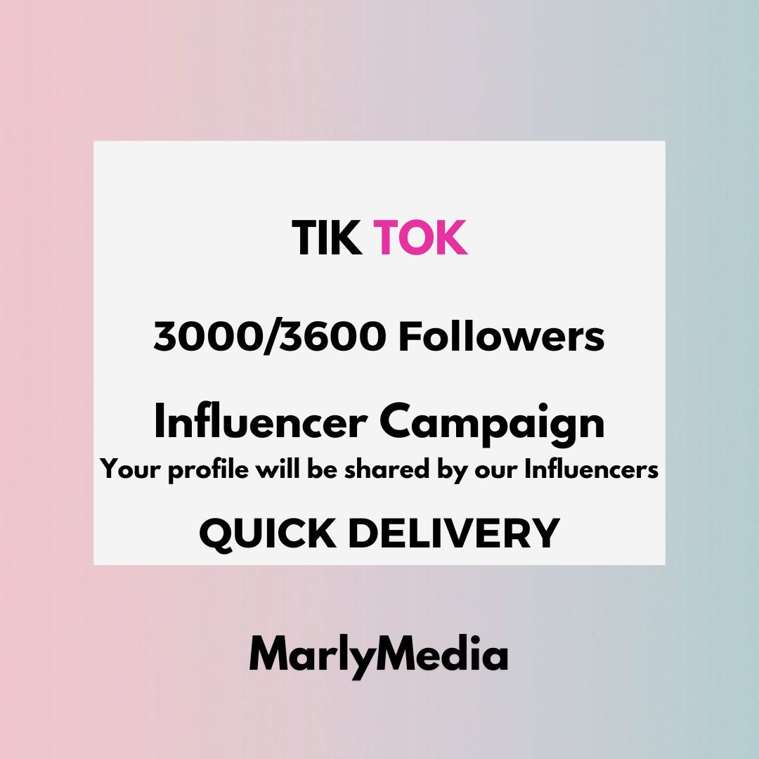 Tik-tok 3K Follower Quick Delivery Influencer Campaign - Etsy