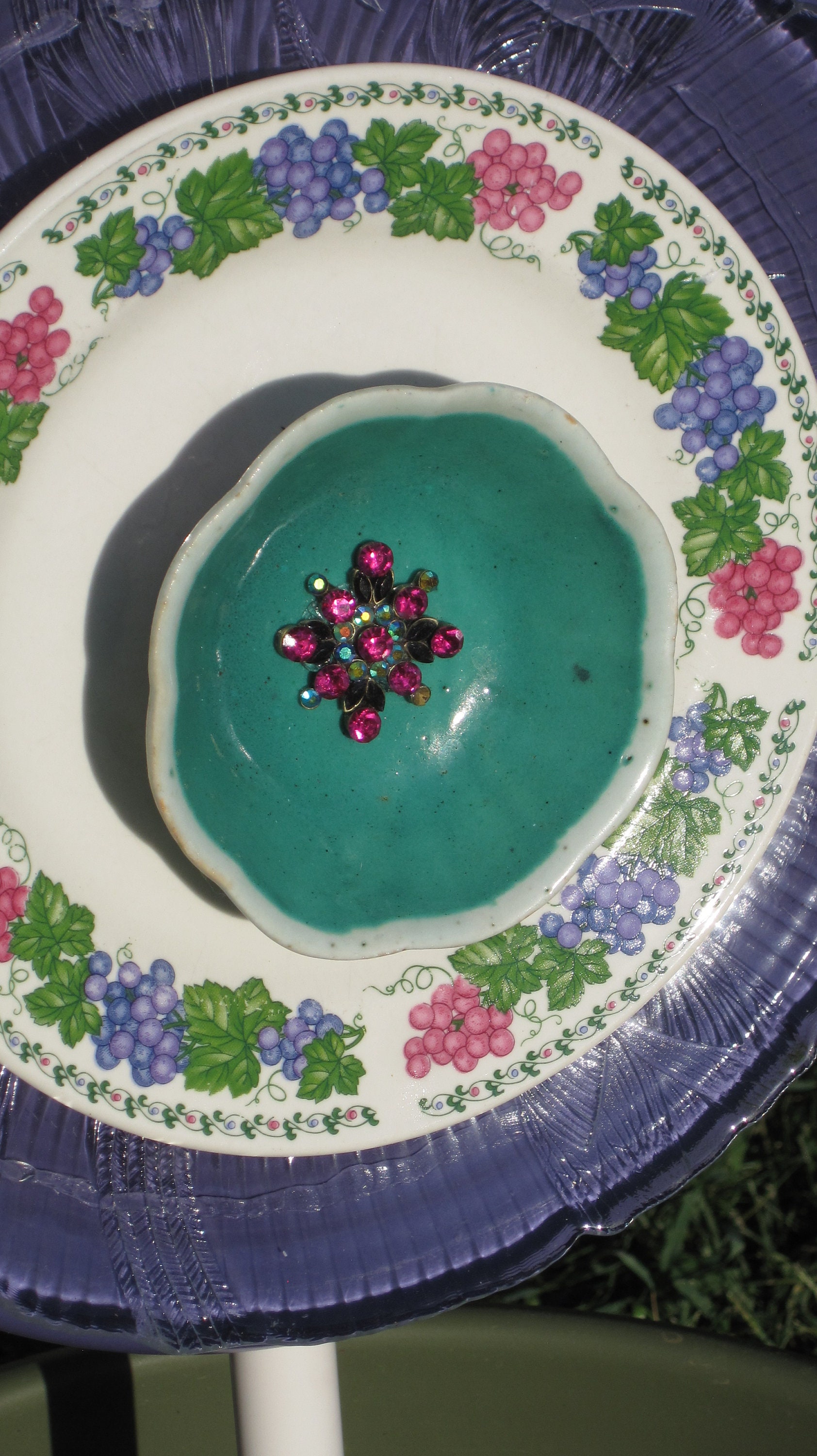 Purple Raspberry and Teal Garden Flower With a Touch of - Etsy