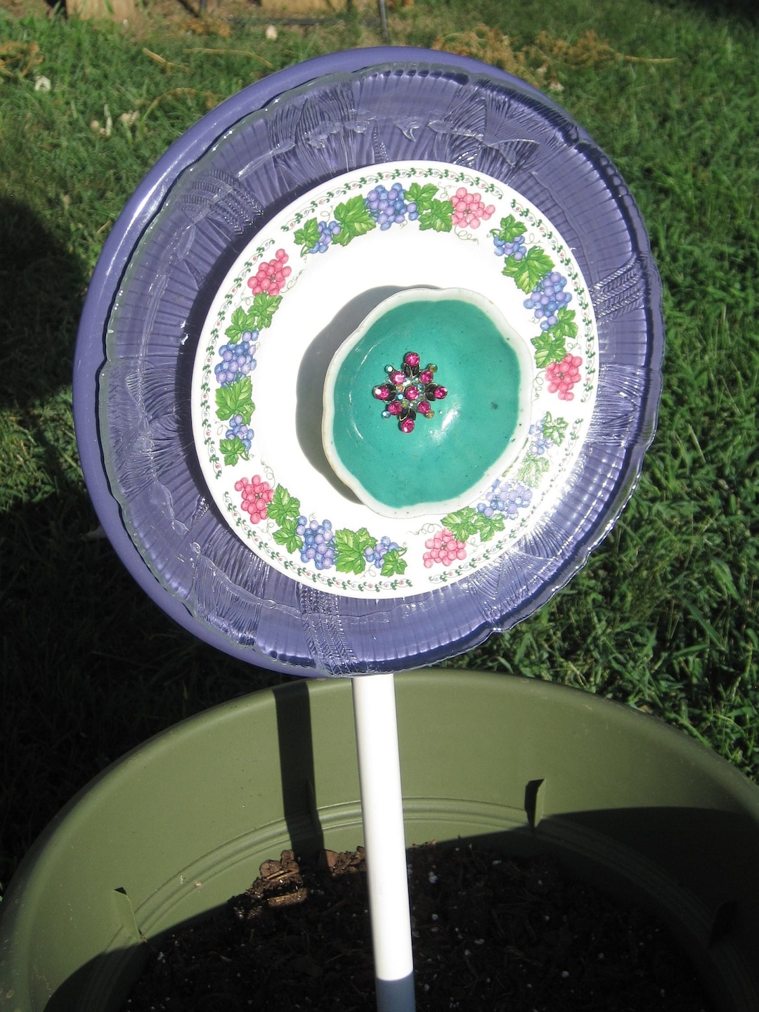 Purple Raspberry and Teal Garden Flower With a Touch of - Etsy