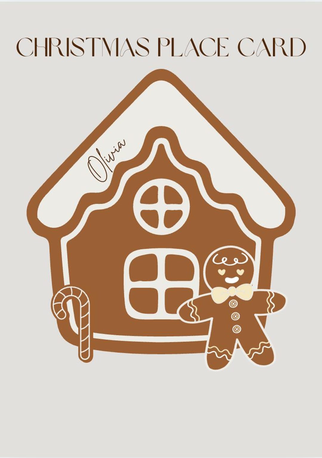 Gingerbread House Name Tag Printable Christmas Gift Tag Holiday Label ...