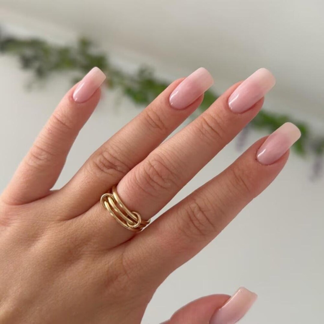 14K Solid Gold Multi Connected Rings, Chunky Gold Rings, Gold Rings Set ...