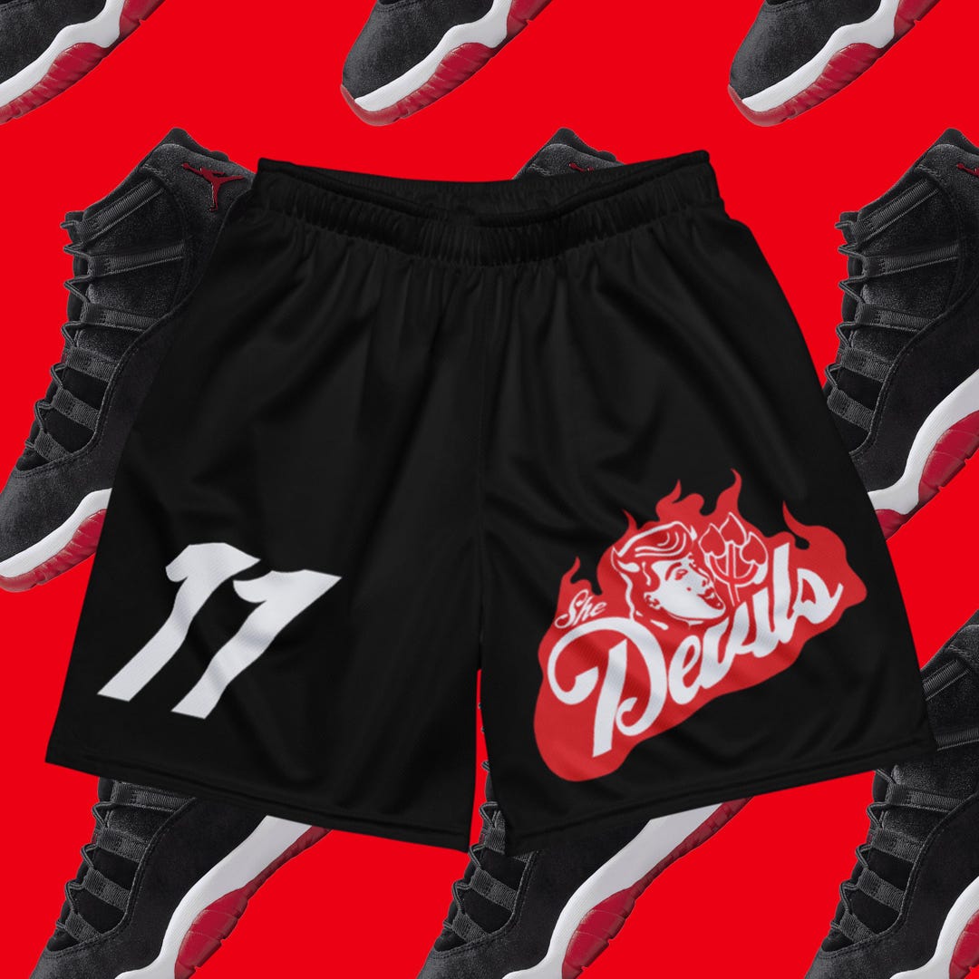 Jordan 11 WMNS Bred Velvet - She Devils - Sneaker Matching Unisex Mesh ...