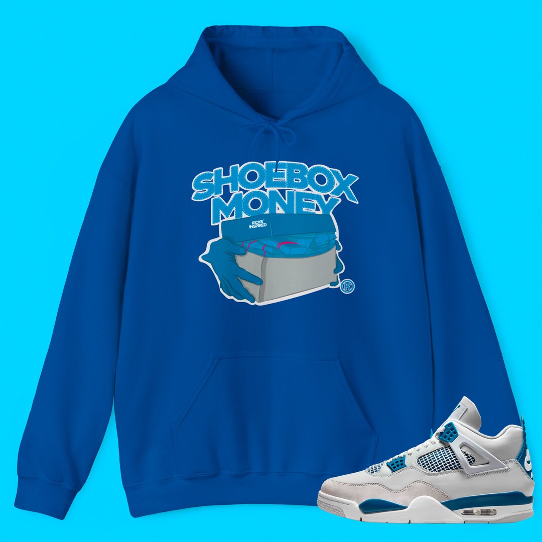 Jordan 4 Military Blue - Industrial Blue - Shoe Box Money - Unisex ...