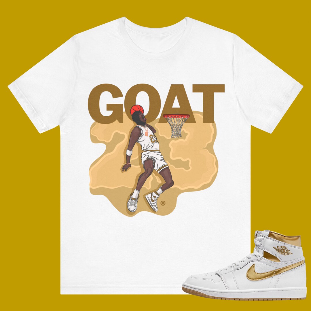 Jordan 1 High OG WMNS Metallic Gold The Shiesty Goat Camisetas unisex a ...