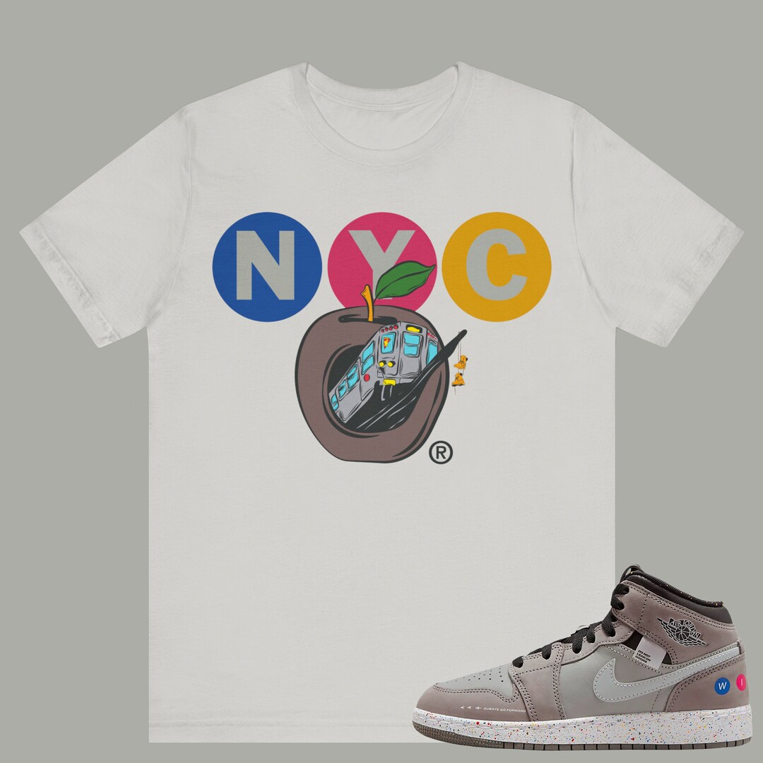 Jordan 1 Mid Wings NYC Subway Rotten Apple Unisex Sneaker Matching Tees ...