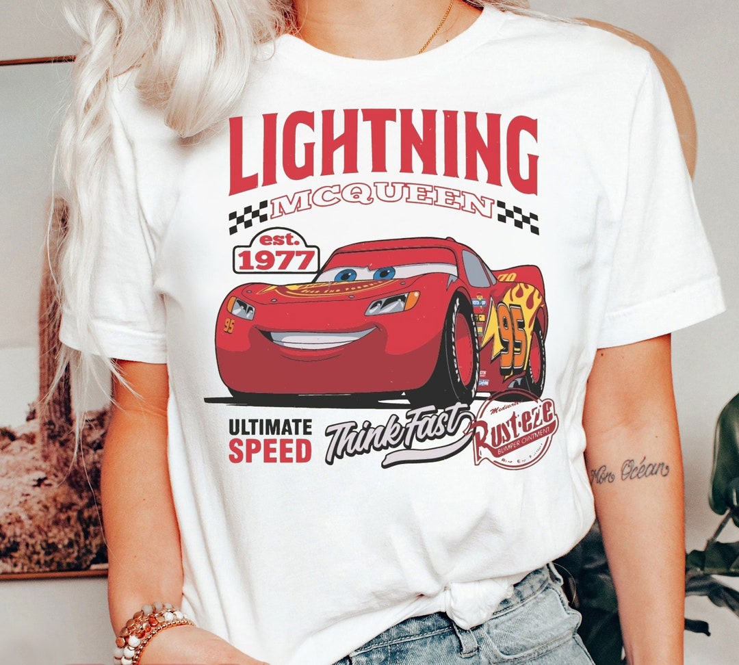 Retro Lightning Mcqueen Shirt Disney Kids Tee Toddler - Etsy