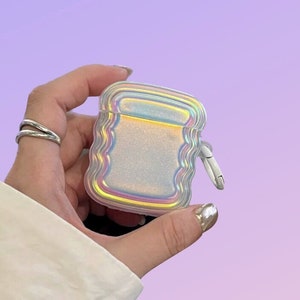 Laser Luxury Laser Iridescent Soft Wave Earphone Case for Airpods Pro ...