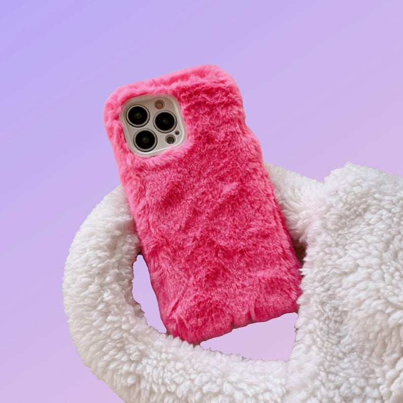 Fluffy Candy Color Warm Furry Phone Case for iPhone 11 12 13 - Etsy