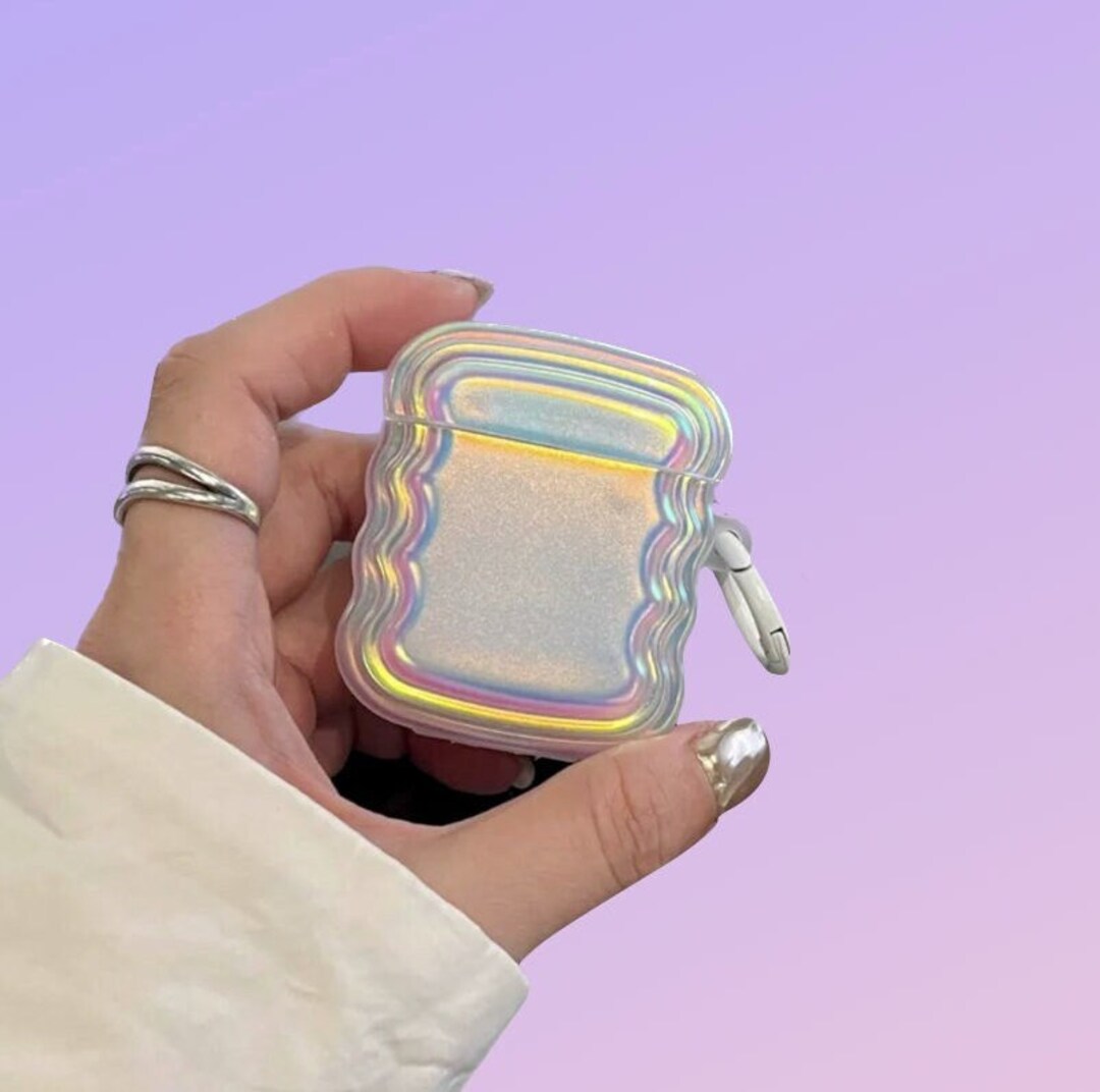 Laser Luxury Laser Iridescent Soft Wave Earphone Case for Airpods Pro ...