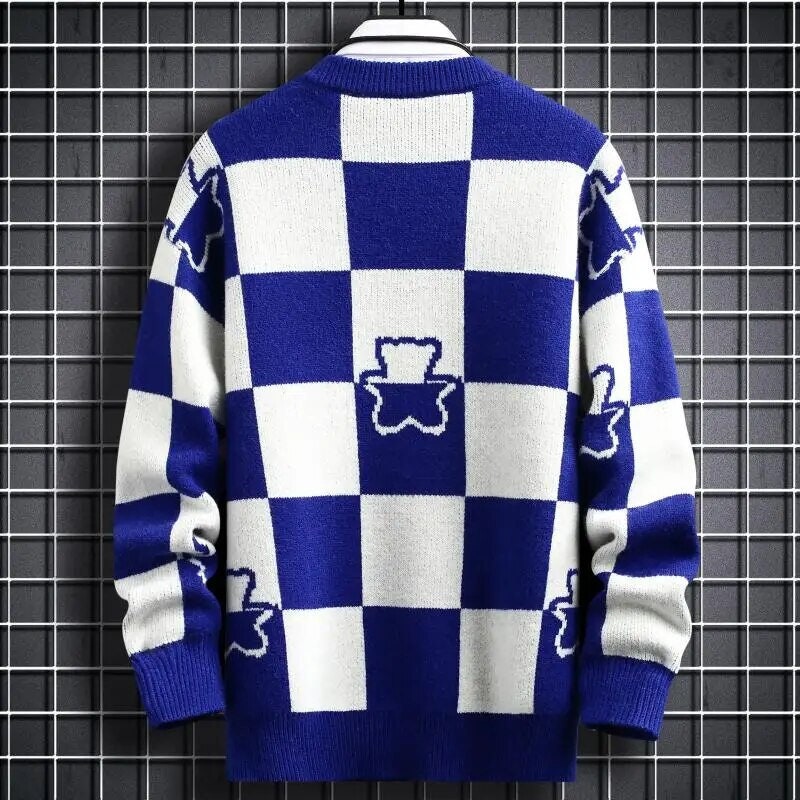 Blue White Sweater Sweatshirt New Custom Clothing High Quality Sweater ...