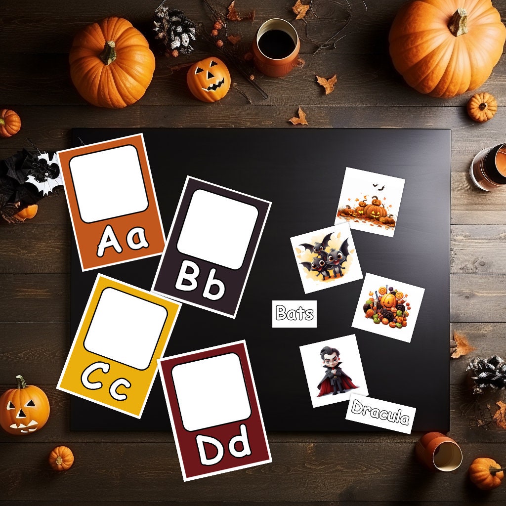 Halloween Alphabet Flashcards Printable, Flashcards Spooky, Flashcards ...