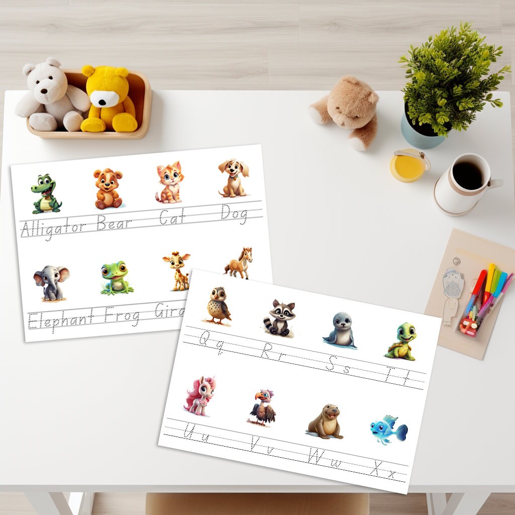 Animal Alphabet Flashcards, Educational Printable Cards With *BONUS ...