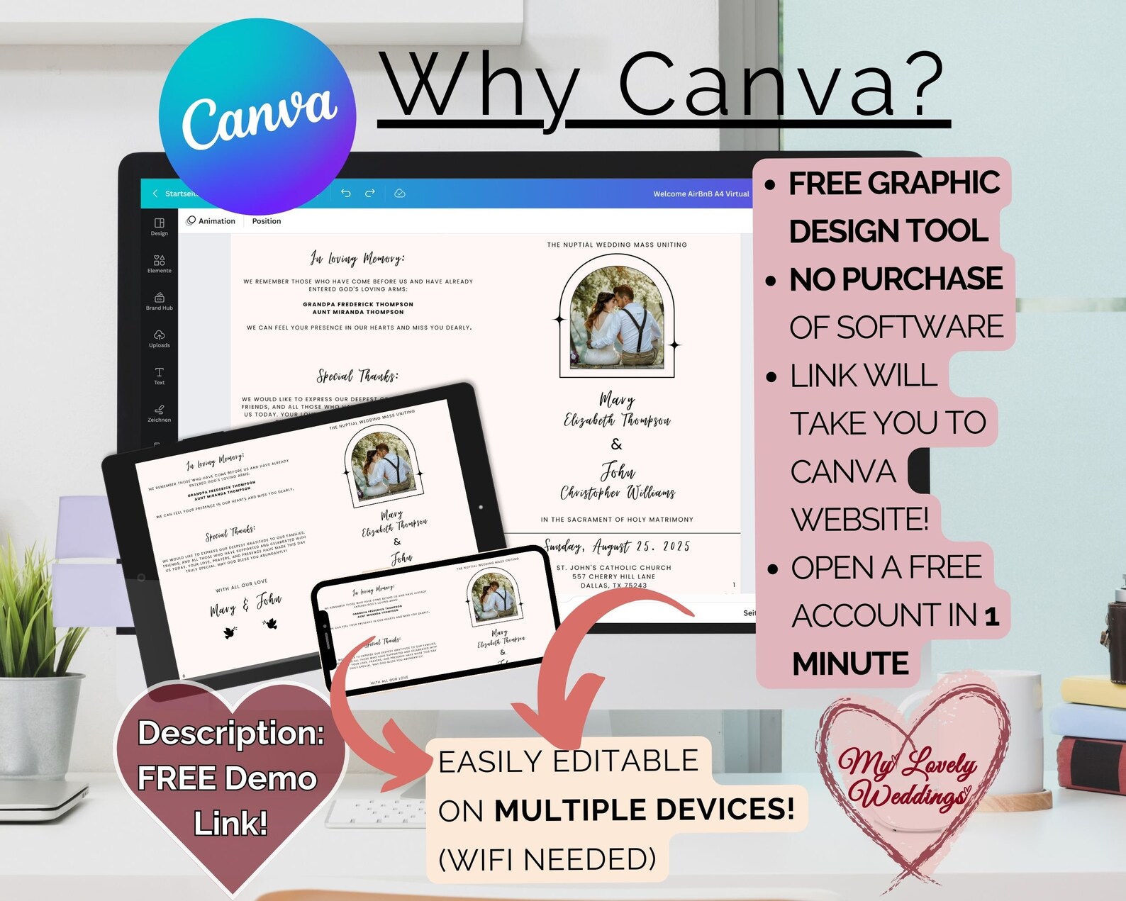 Printable Bifold Catholic Wedding Program Template, Full Mass 8 Pages ...