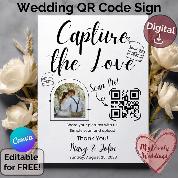 Capture the Love Sign Template Capture the Love Qr Code - Etsy