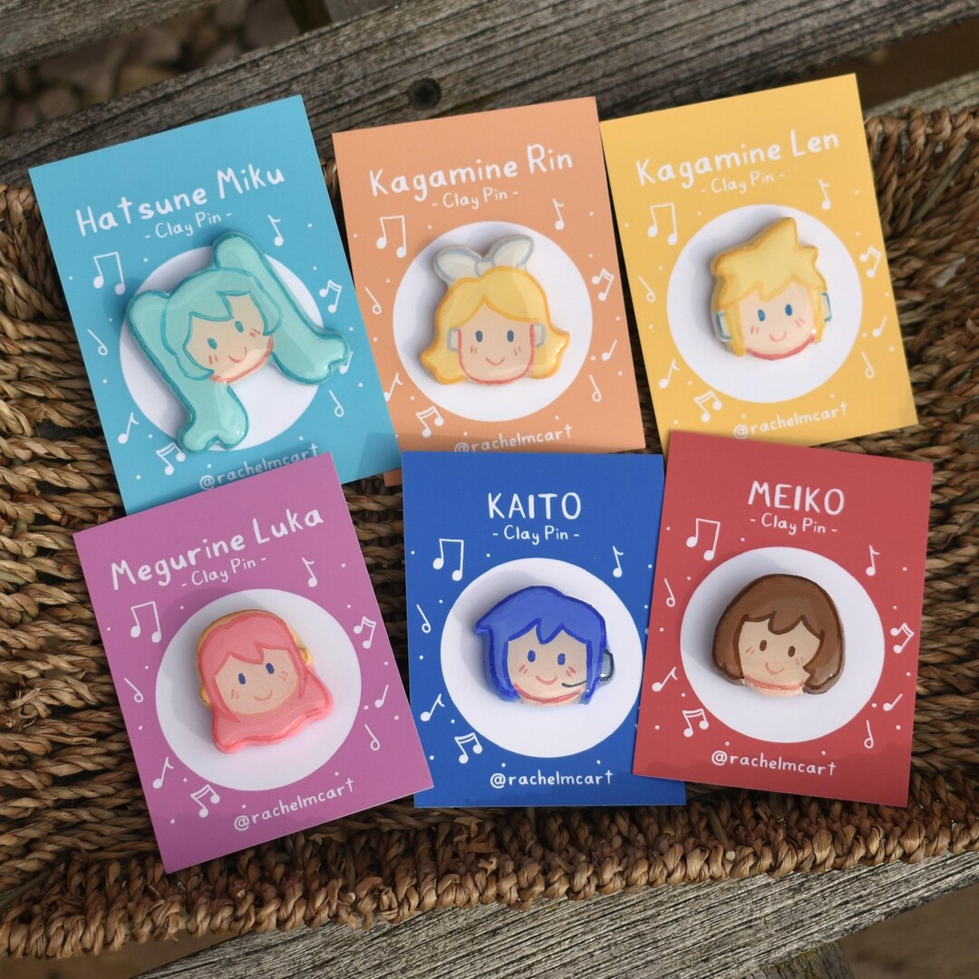 Vocaloid Clay Pins | Hatsune Miku, Kagamine Rin, Kagamine Len, Megurine ...