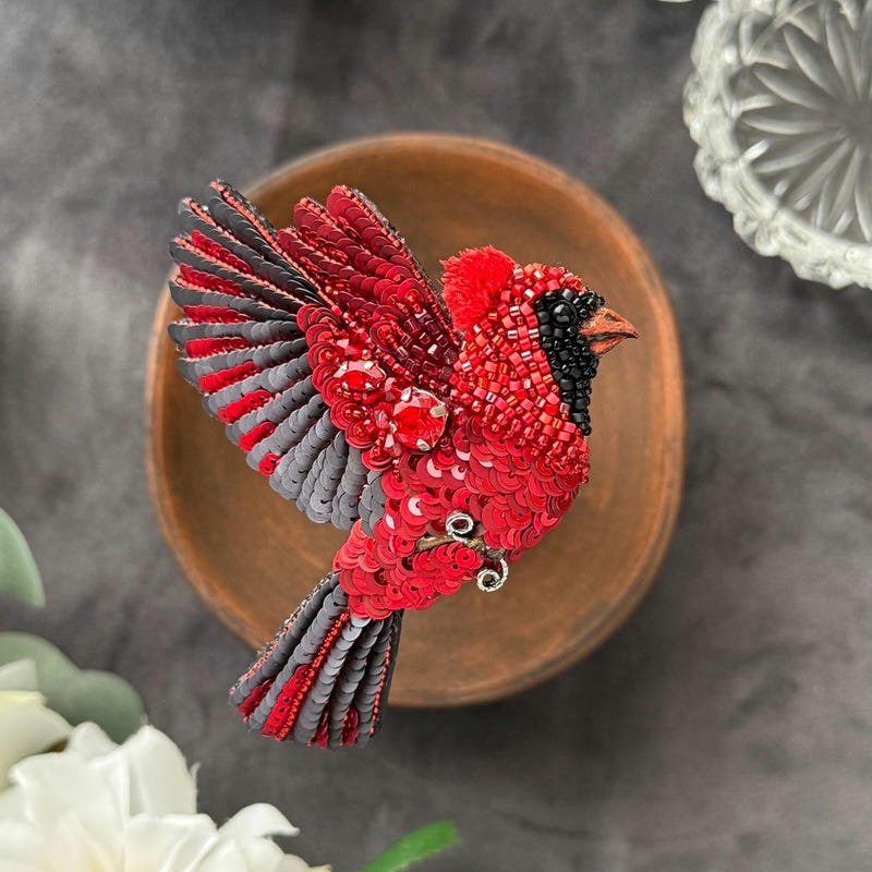 Cardinal Bead - Etsy
