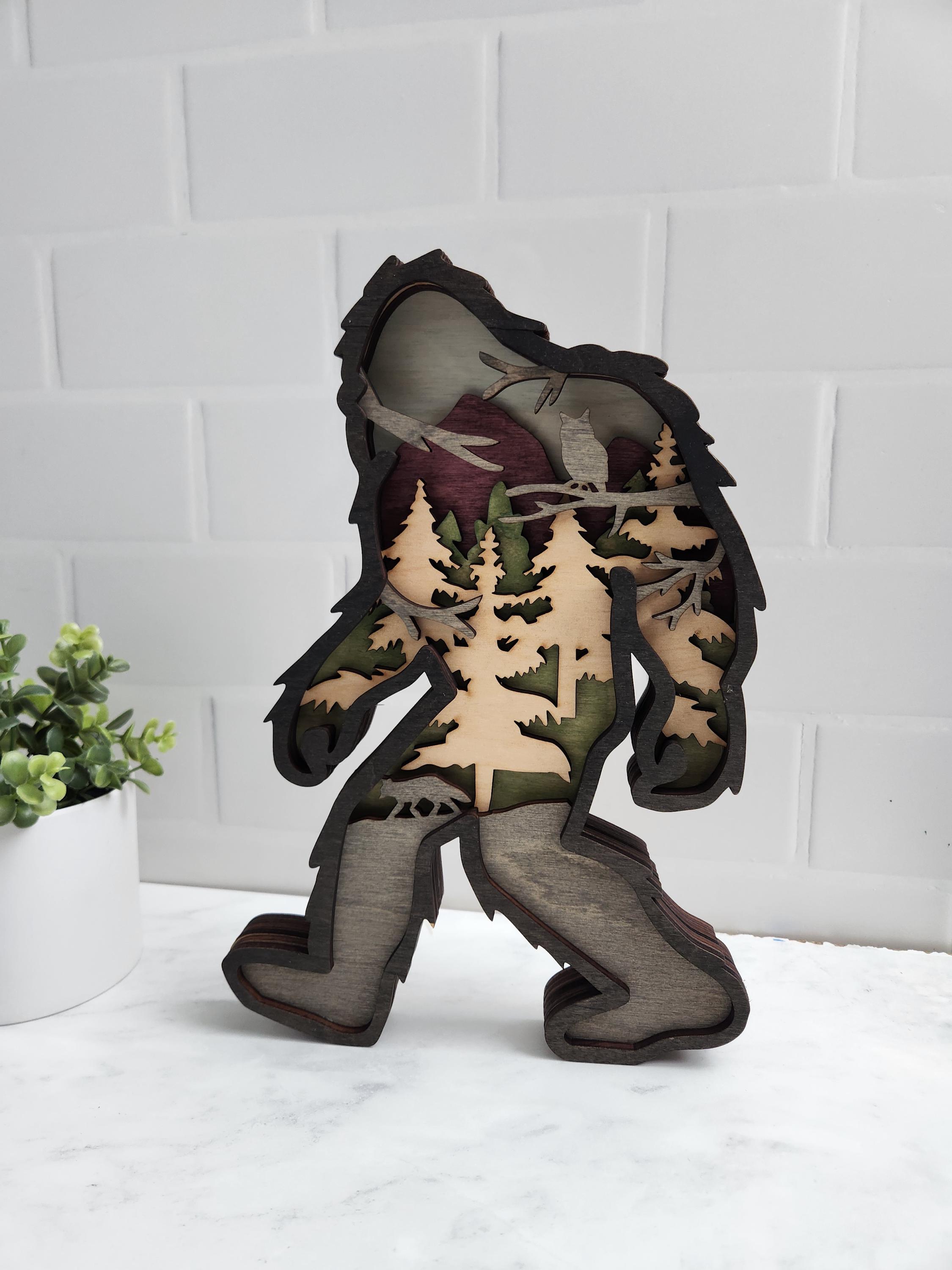 Layered Bigfoot, Bigfoot Wall Mount, 3d Bigfoot, Sasquatch, Layered ...