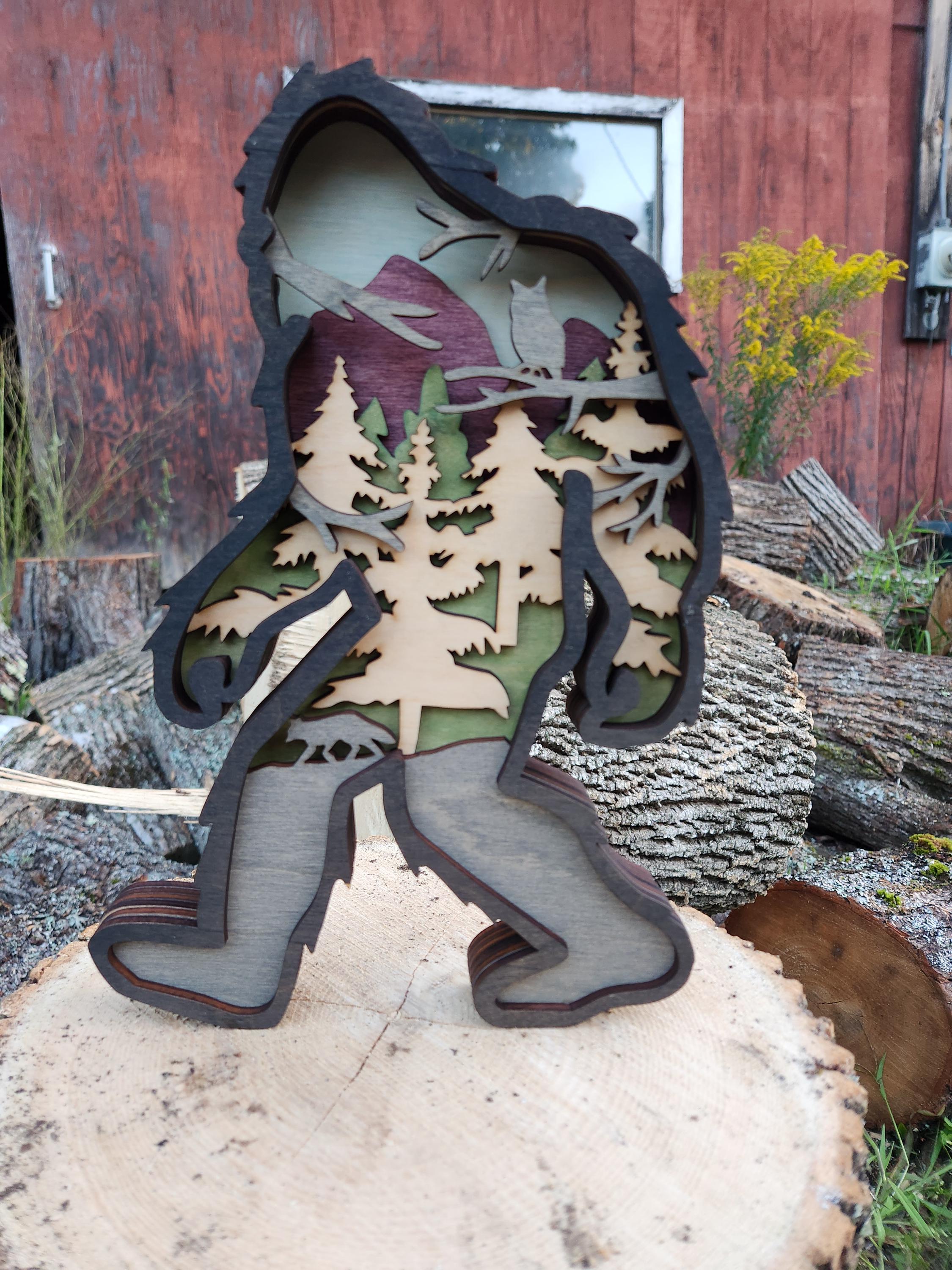 Layered Bigfoot, Bigfoot Wall Mount, 3d Bigfoot, Sasquatch, Layered ...