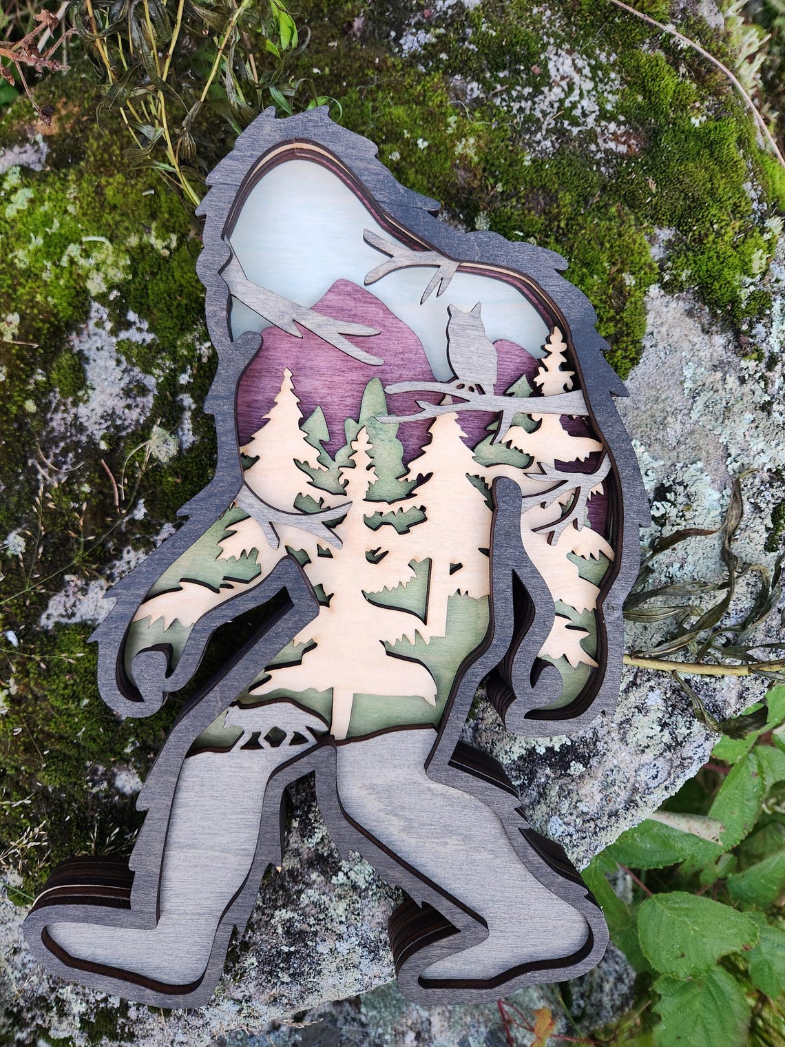 Layered Bigfoot, Bigfoot Wall Mount, 3d Bigfoot, Sasquatch, Layered ...