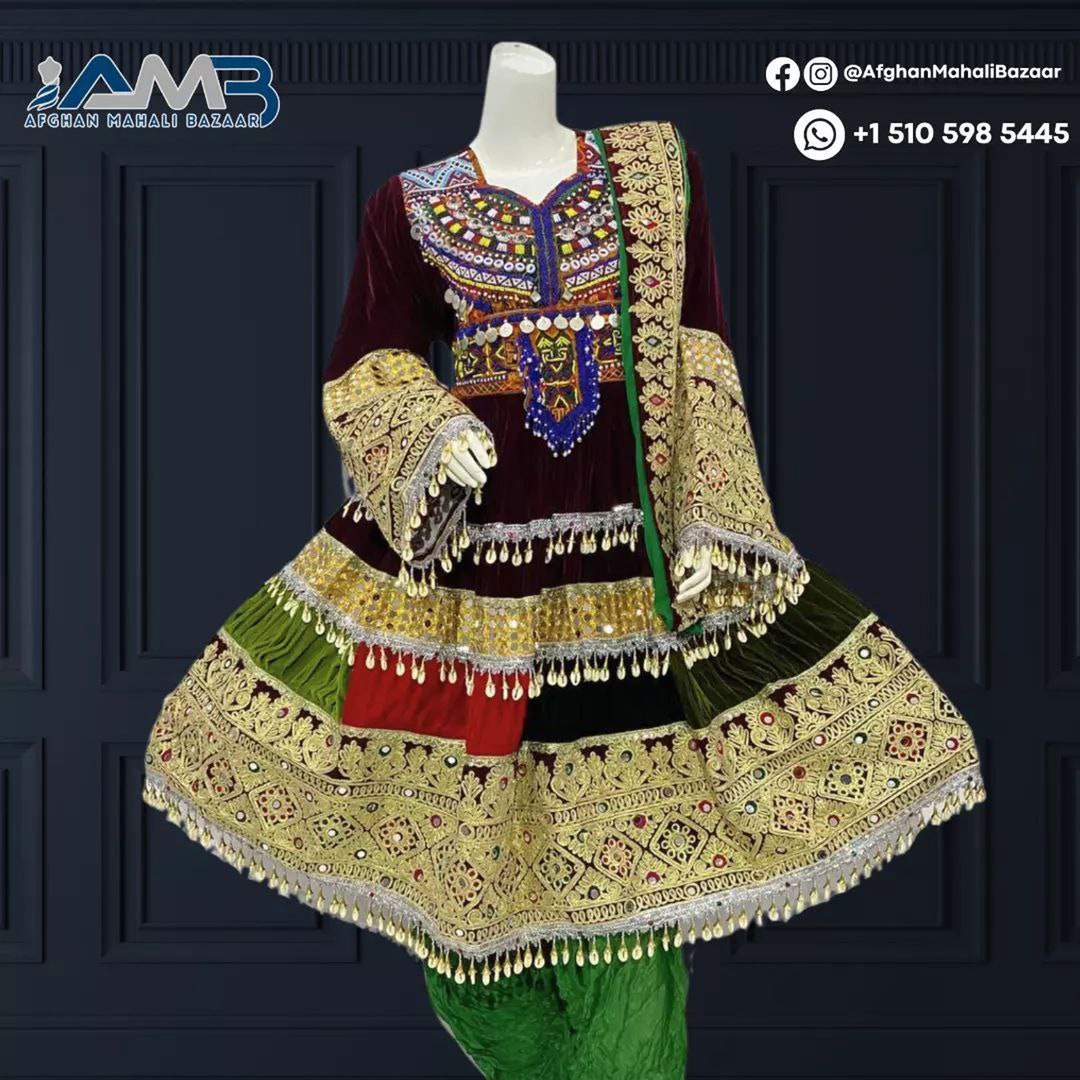 Afghan Traditional Dress With Blochi Handmade Chest Part. - Etsy