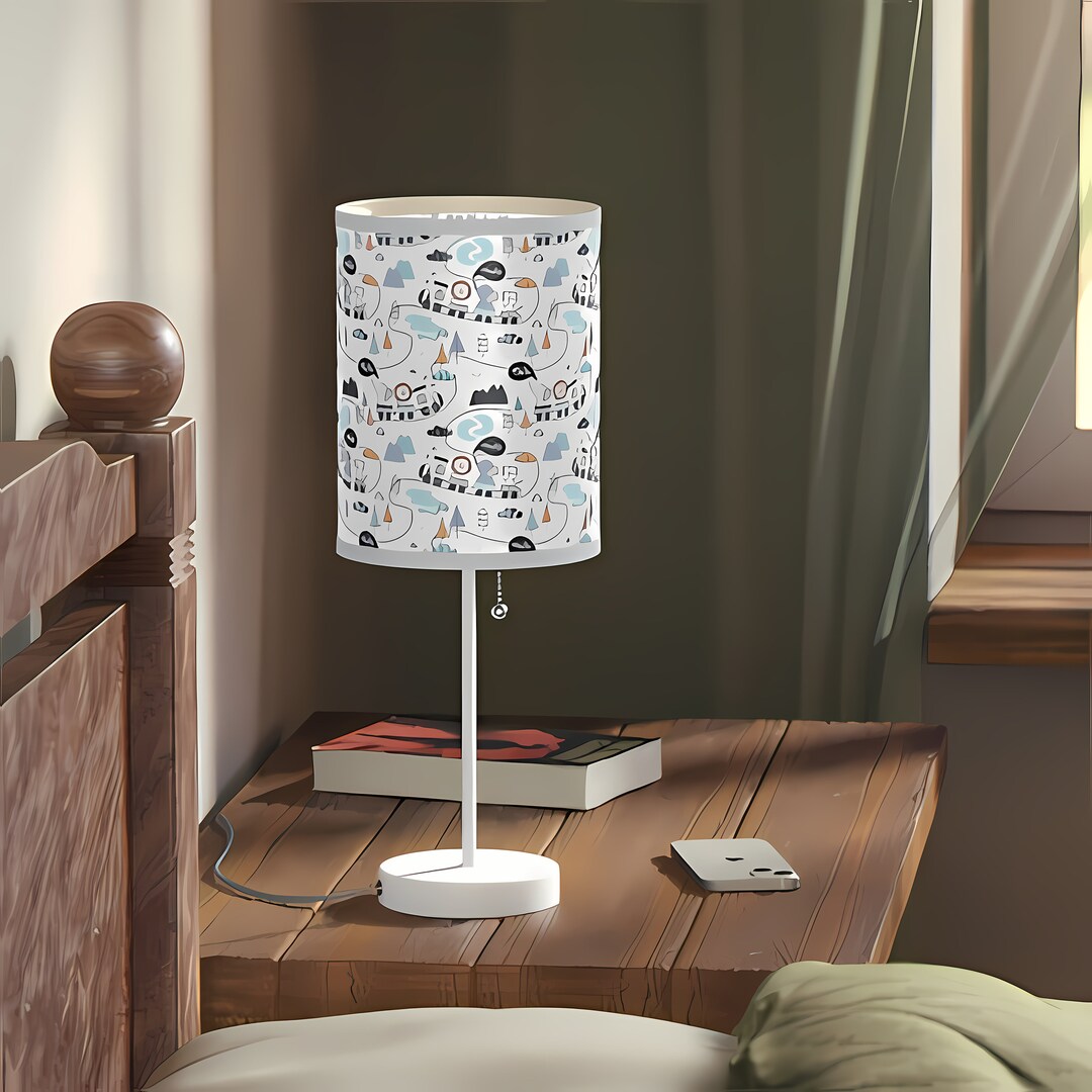 Cute Safari Animals Lamp, Reading Lamp, Bedside Lamp, Printed Lamp ...