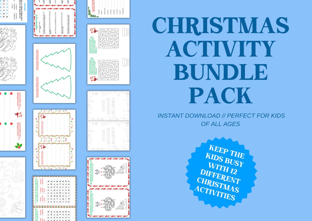 Christmas Activity Pack Kids Christmas Activities Christmas Themed ...
