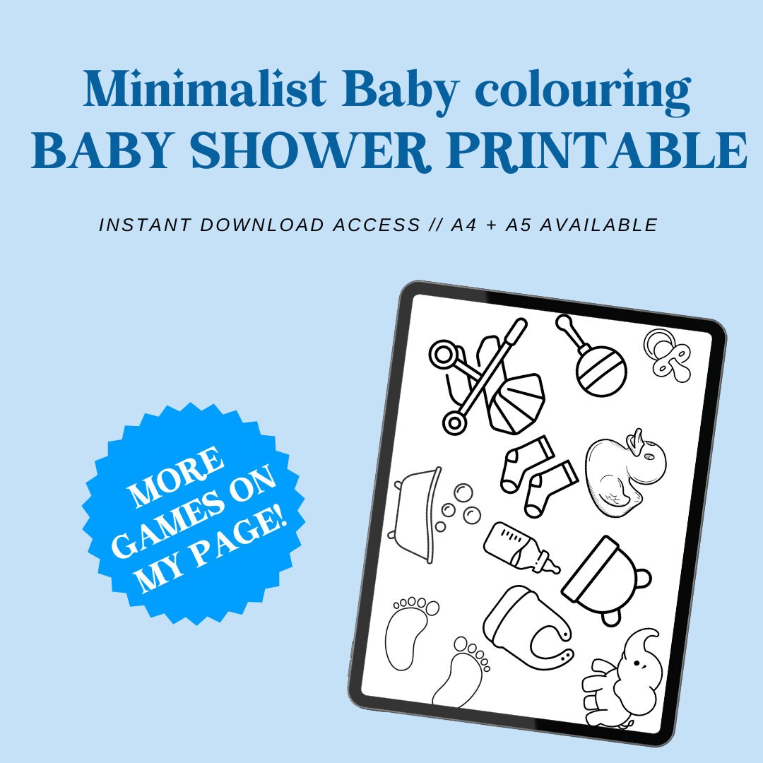 Baby Shower Game Baby Shower Colouring Baby Picture Colouring Printable ...