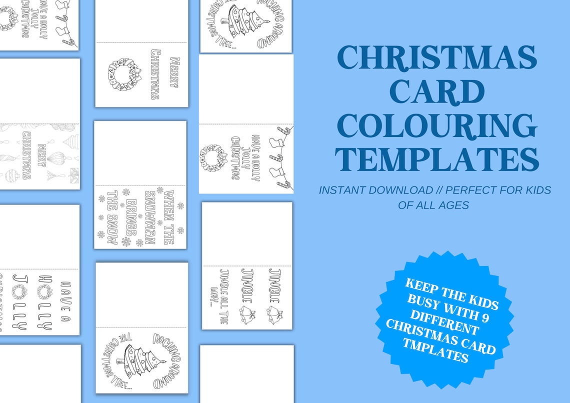 Christmas Card Colouring Templates Christmas Card Templates Christmas ...