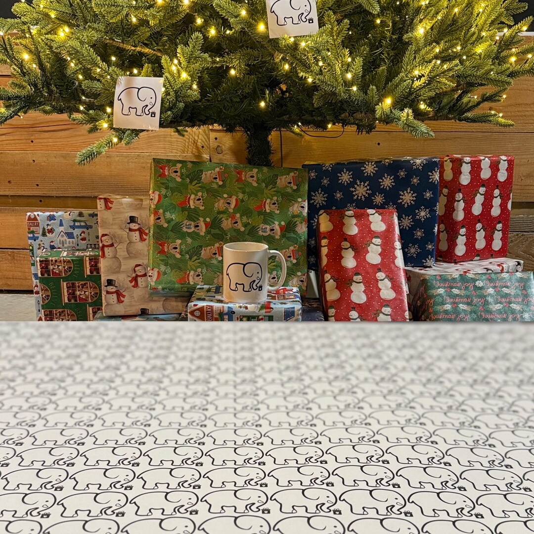 White Elephant Gift Wrapping Paper, Whimsical Christmas Gag Gift for ...