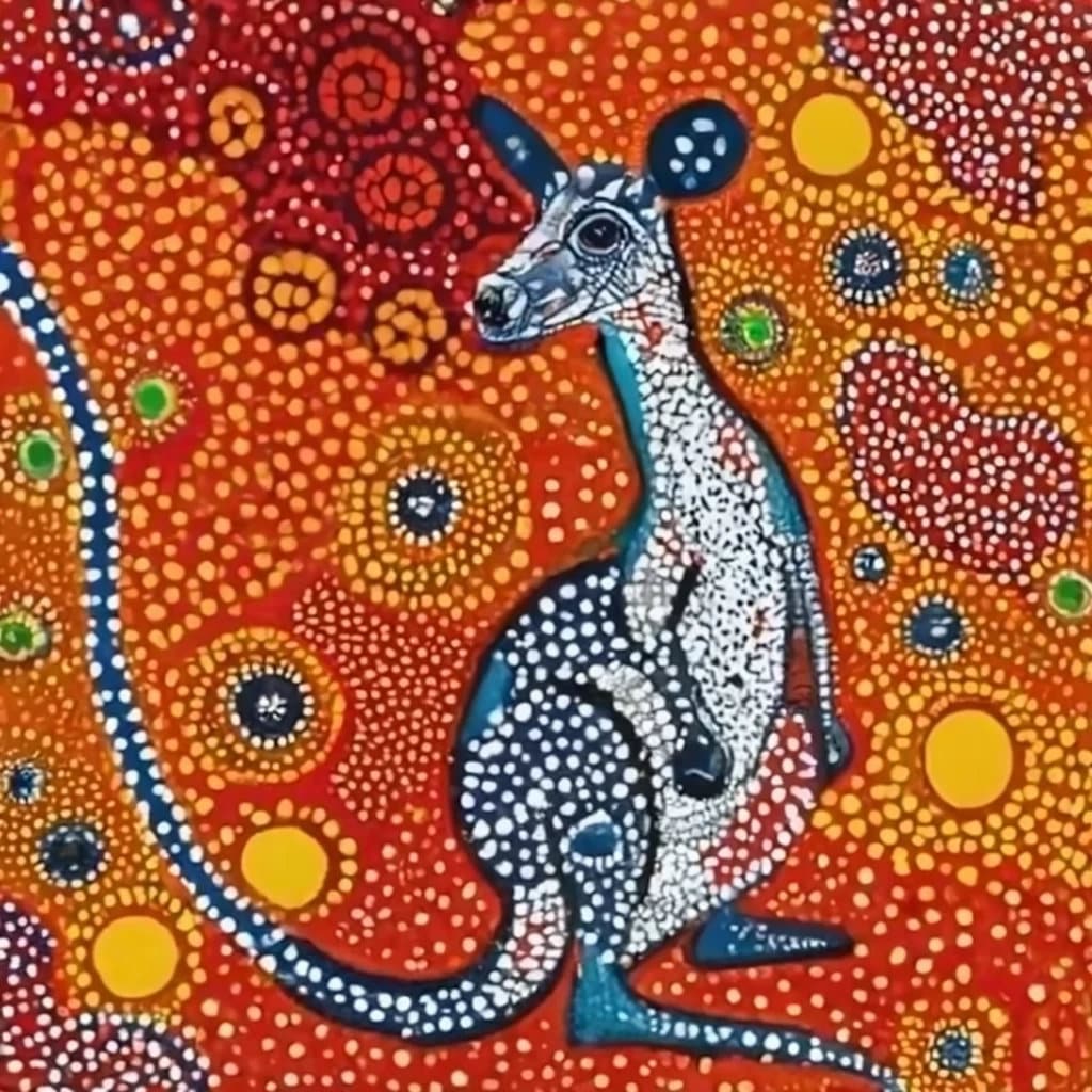 Kangaroo Dot Art Print - Digital Download - Australian Marsupial Wall Decor - 13/28 - Etsy