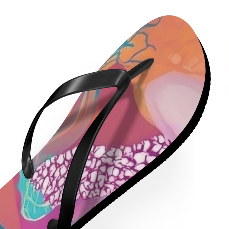 Boho-inspired Vibrant Abstract Art Flip Flops Modern Boho - Etsy