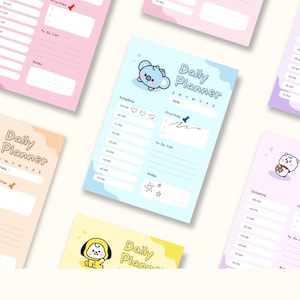 BT21 Daily Planner, BTS Daily Planner, Planner Bundle, Printable ...