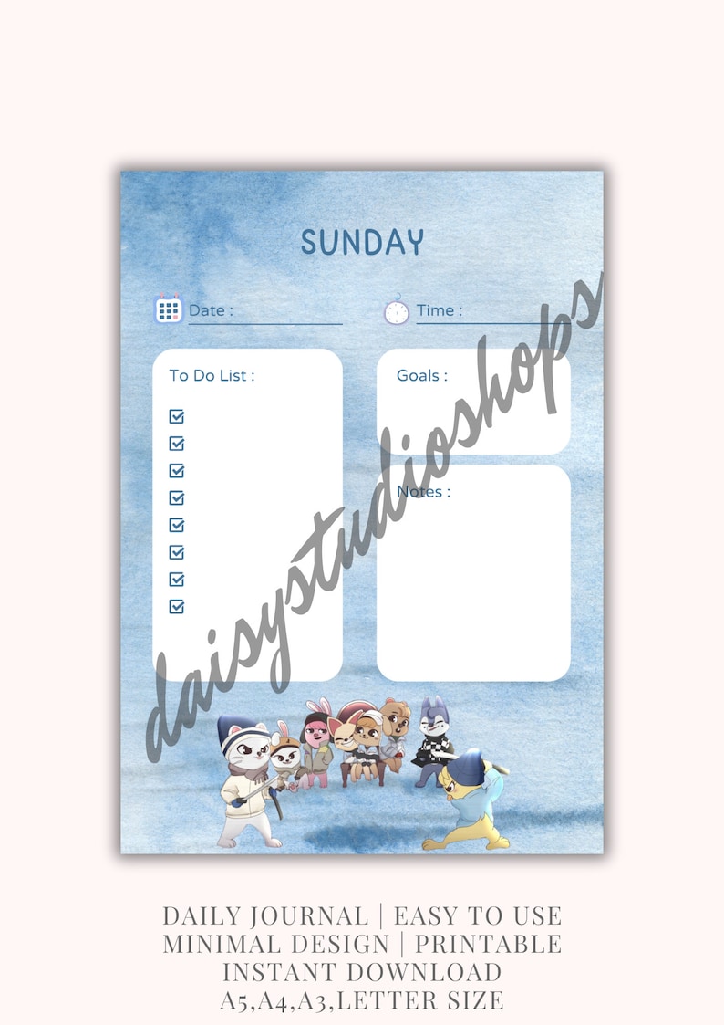 Stray Kids Digital Journal, Daily Planner, SKZ, Printable, Instant ...