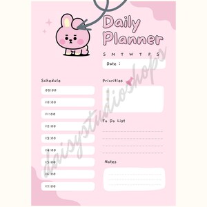 BT21 Daily Planner, BTS Daily Planner, Planner Bundle, Printable ...
