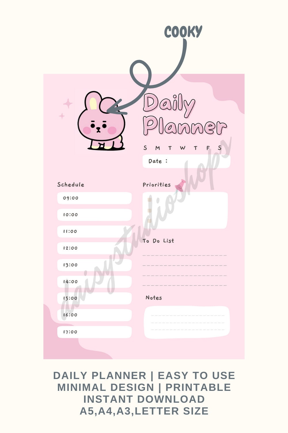BT21 Daily Planner BTS Daily Planner Planner Bundle - Etsy