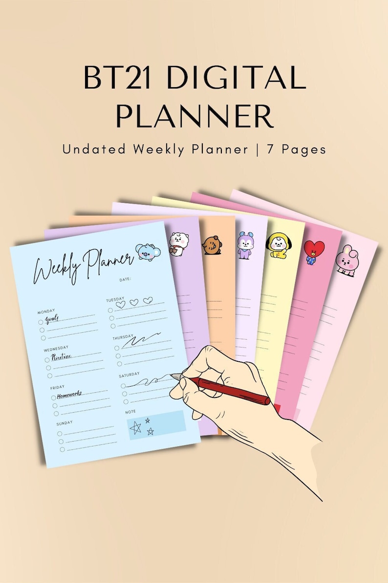 BT21 Weekly Planner Bundle, Kpop Digital Download - Etsy