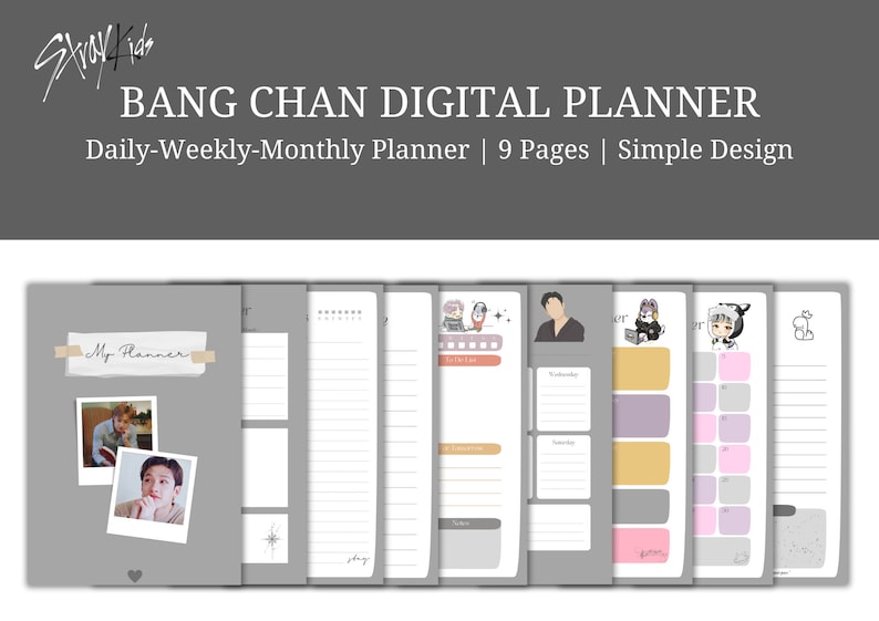 Stray Kids Bang Chan Digital Planner, Weekly Daily Monthly Planner, SKZ ...