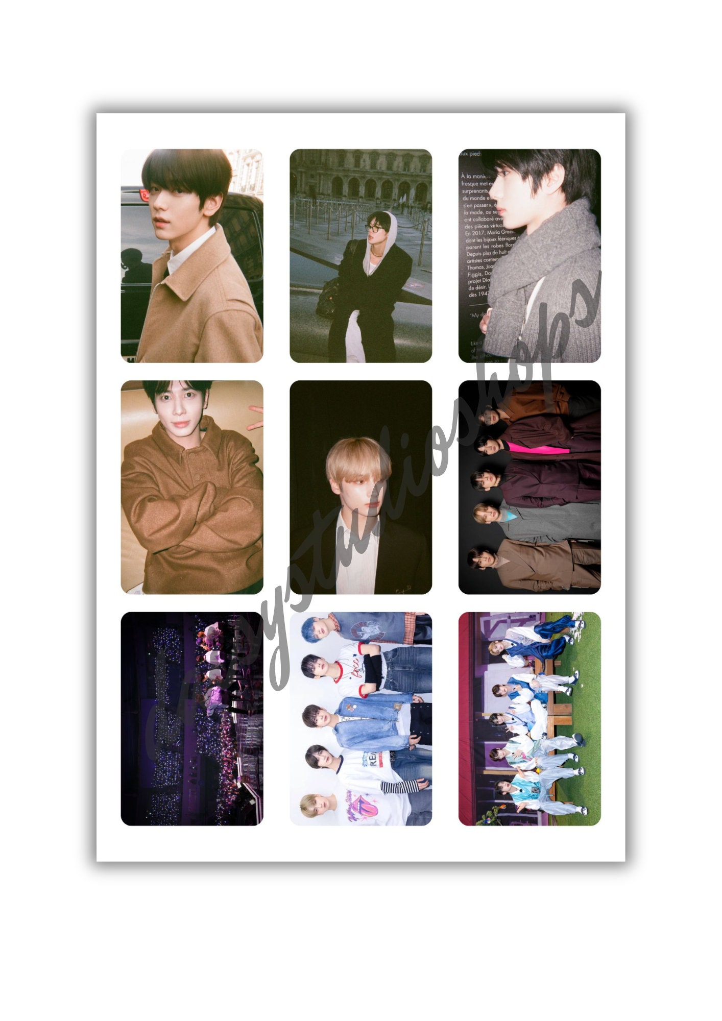 TXT Digital Photocards, 9 Photocards on 8 Pages Each, 72 Photocards in ...