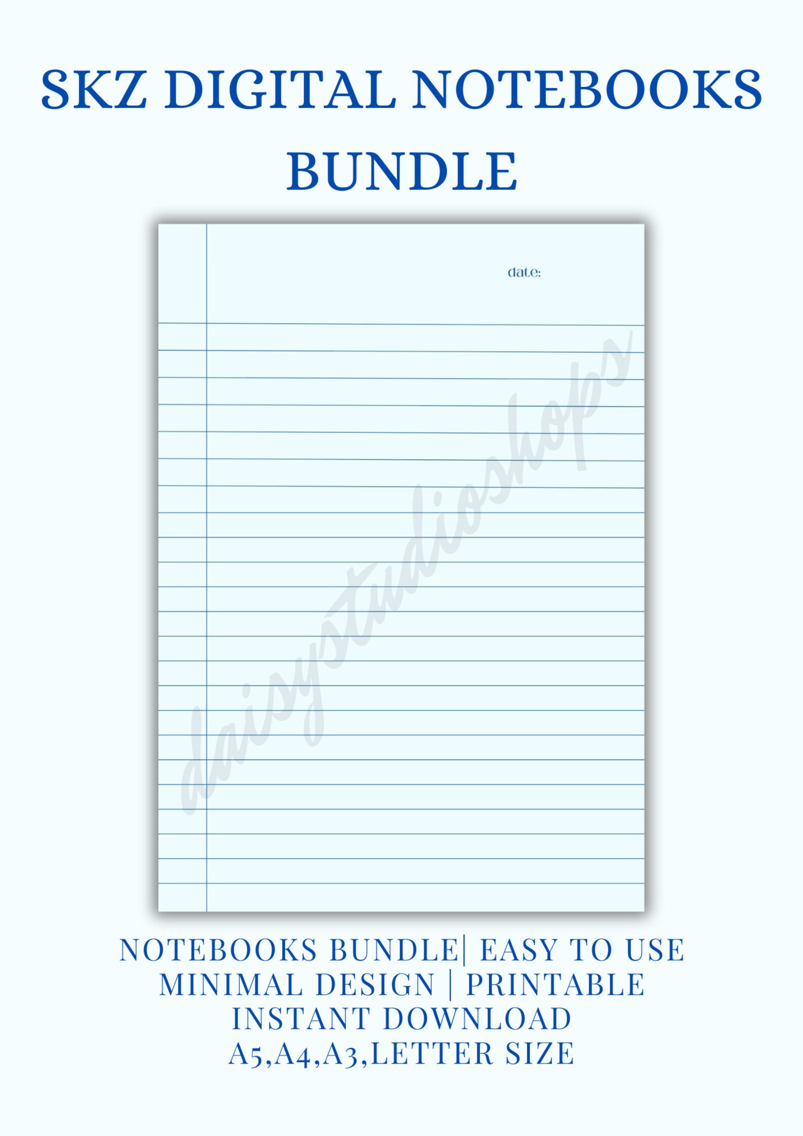 SKZ Theme Digital Notebook Bundle, Photo Sheet (printable, Instant ...