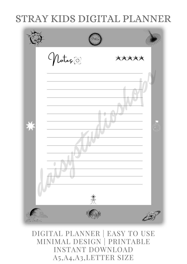 Stray Kids Digital Planner, SKZ Theme, Weekly, Daily, Monthly (instant ...