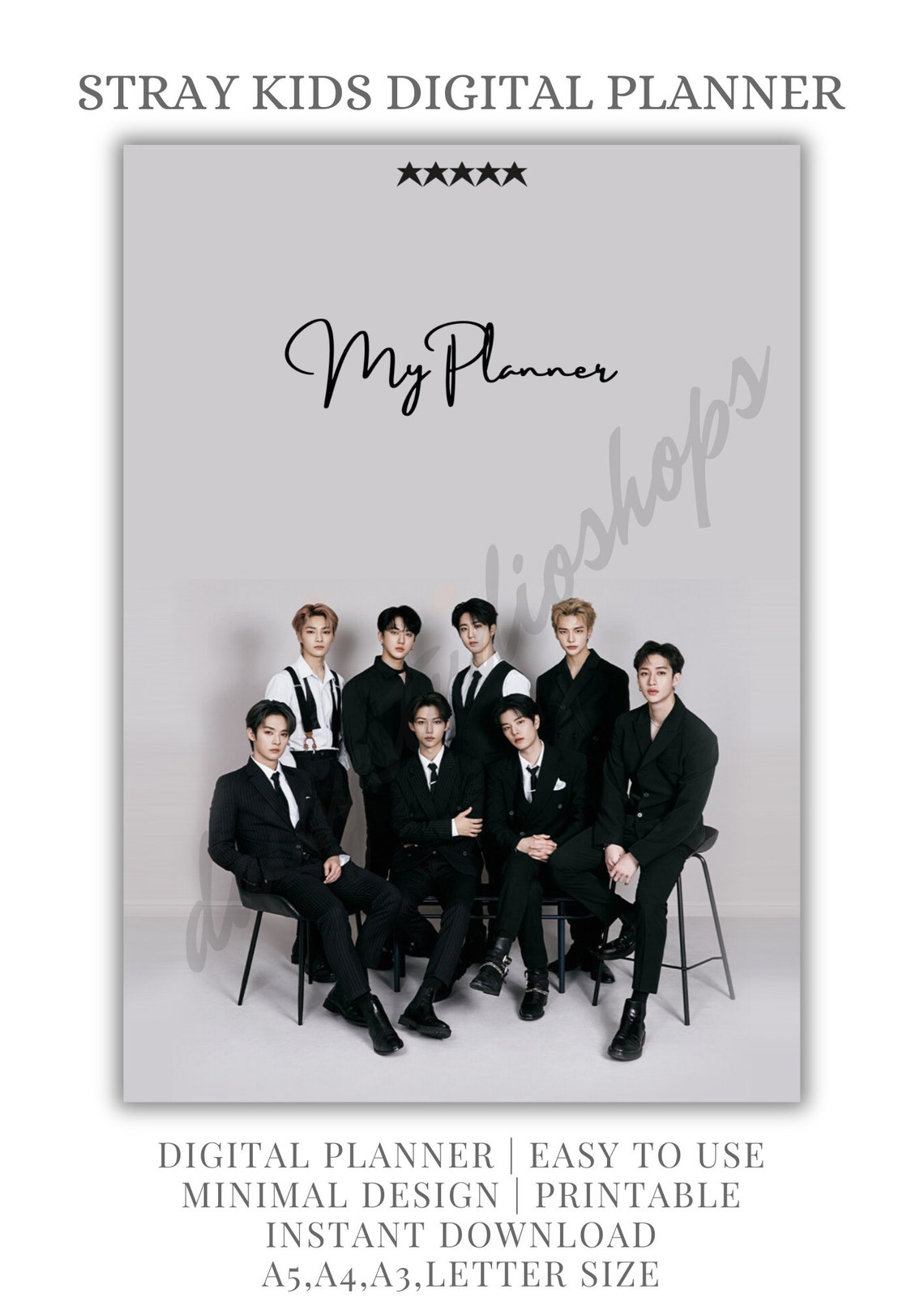 Stray Kids Digital Planner, SKZ Theme, Weekly, Daily, Monthly (instant ...